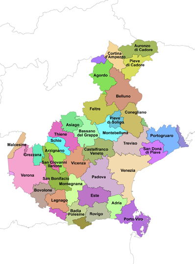 Cartina Delle Province Del Veneto File:Map Of Region Of Veneto, Italy,